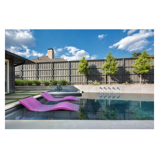 Prestonwood Modern Angular Pool + Cabana - Midcentury - Pool - Dallas ...