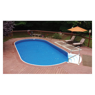 Radiant Oval Above Ground Pool with Composite Decking - Transitional ...