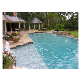 Rainy Day Pool - Transitional - Pool - Houston - by MCA Stone | Houzz