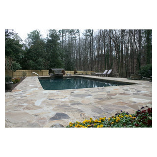 Real Natural Stone Pool Patio - Traditional - Pool - Atlanta - by Daco ...