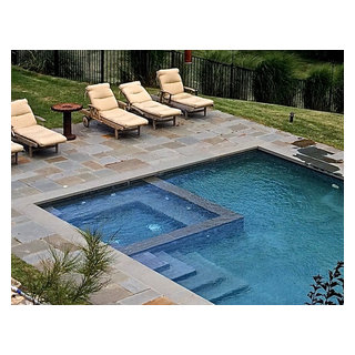Rectangular Gunite Pool with Interior Spa & Automatic Cover - Traditional - Pool - New York - by ...
