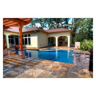 Rectangular Pool 3 - disappearing fountain and pergola - Classique ...