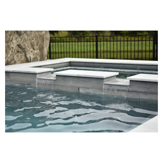 Residential New Build With Spill Over Spa and Slide - Contemporary ...