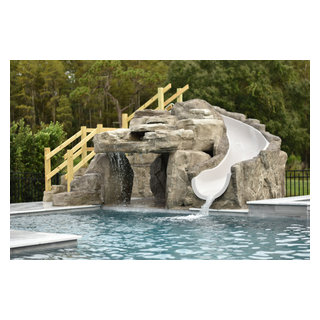 Residential New Build With Spill Over Spa and Slide - Contemporary ...