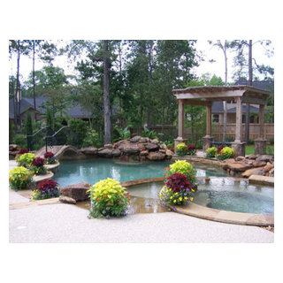 Rock waterfalls - Traditional - Swimming Pool & Hot Tub - Houston - by ...