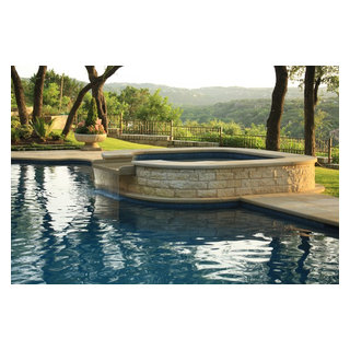 Roman End Pool & Formal Gardens - Traditional - Pool - Austin - by ...