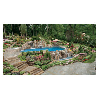 Saddle River NJ Natural Infinity Pool NJ - Mediterranean - Pool - New ...