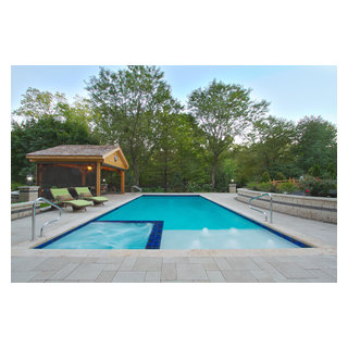 Saint Charles, IL Swimming Pool with Hot Tub Inside - Traditional ...