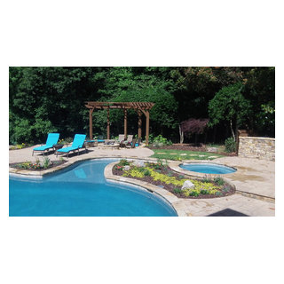 Satin Matrix Aqua Blue with a Primera Stone Spa - Contemporary ...