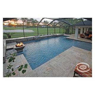 Sawgrass Pool with Fire & Water Bowl - Traditional - Pool ...