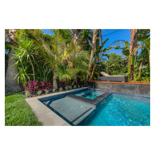 Sherman Oaks New Modern Pool + Landscape + Hardscape - Contemporary ...
