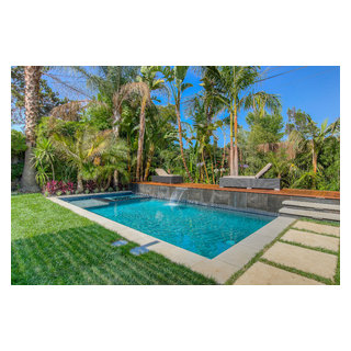 Sherman Oaks New Modern Pool + Landscape + Hardscape - Contemporary ...