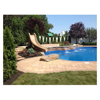 Smithtown, NY Patio, Pool & Waterfall - Contemporary - Pool - New York ...