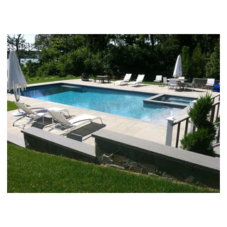 Southampton gunite pool, spa, and bluestone patio construction by ...