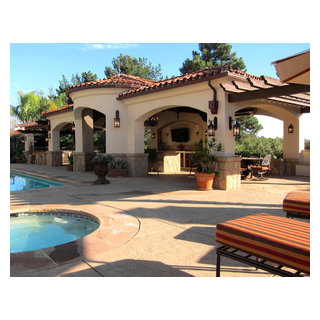 Spanish Revival Style Pool Cabana in Santa Barbara - Mediterranean ...