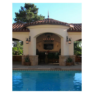 Spanish Style Pool Cabana in Santa Barbara - Mediterranean - Pool ...