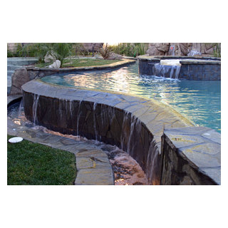 Stamped Concrete - Infinity Edge Pool - Traditional - Pool - Los ...