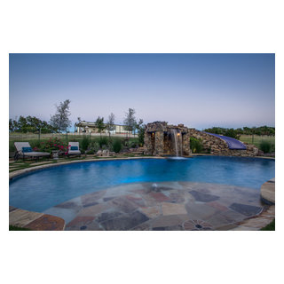 Stone Oasis - Luxury Swimming Pool with Grotto and Slide - Dallas, TX ...