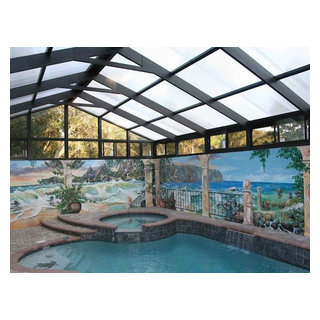 Storm Ready Glass Pool Enclosures - Mediterranean - Swimming Pool & Hot ...
