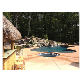Stroud Township salt water pool with spa, sunshelf, slide, and ...