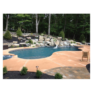 Stroud Township salt water pool with spa, sunshelf, slide, and ...