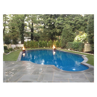 Summit NJ Custom Pool, Spa, Patio, & Putting Green - Traditional - Pool ...