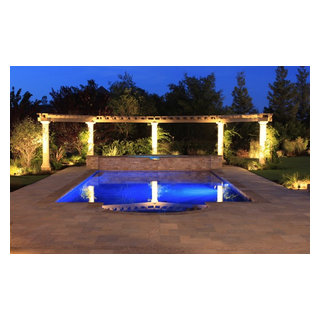 Swimming Pool & Trellis at night - Contemporary - Pool - San Francisco ...