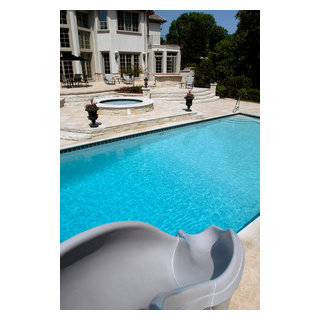 Swimming Pool with Separate Elevated Hot Tub - Traditional - Pool ...