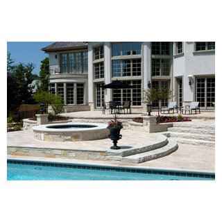 Swimming Pool with Separate Elevated Hot Tub - Traditional - Pool ...