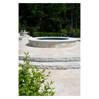Swimming Pool with Separate Elevated Hot Tub - Traditional - Pool ...