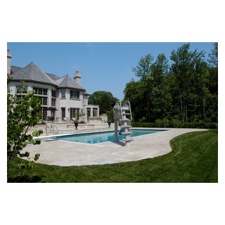 Swimming Pool with Separate Elevated Hot Tub - Traditional - Pool ...