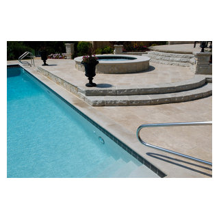 Swimming Pool with Separate Elevated Hot Tub - Traditional - Pool ...