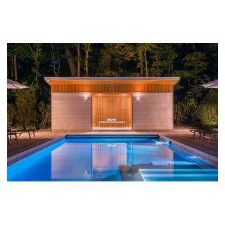 Tanglewood Modern Pool and Cabana - Transitional - Pool - Boston - by ...
