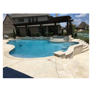 Towne Lake Multi-Level Design - Rustic - Swimming Pool & Hot Tub ...