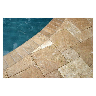 Travertine Pavers - French Pattern Tumbled Noche Travertine Pavers with ...
