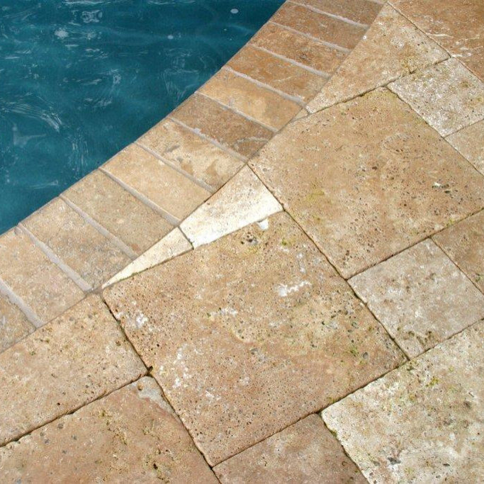 French Pattern Travertine Pool - Photos & Ideas | Houzz