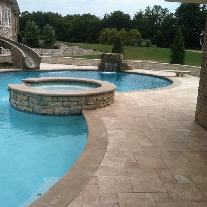 Travertine Pool Deck - Photos & Ideas | Houzz