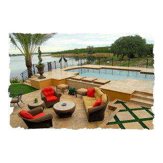 travertine pool decks - Mediterranean - Pool - Orlando - by Booths ...