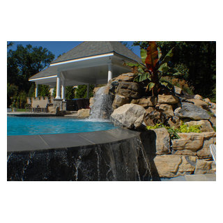 Waterfall and Infinity Pool - Tropical - Swimming Pool & Hot Tub - New ...