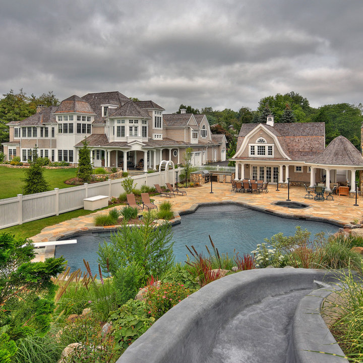 Two Story Pool House - Photos & Ideas | Houzz