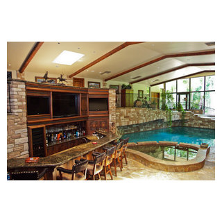 Wine Cellar Swimming Pool remodel - Rustic - Pool - Houston - by Ed ...
