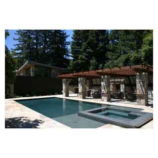 Woodside CA, Lautner knifeedge pool and overflow spa - Craftsman - Pool ...