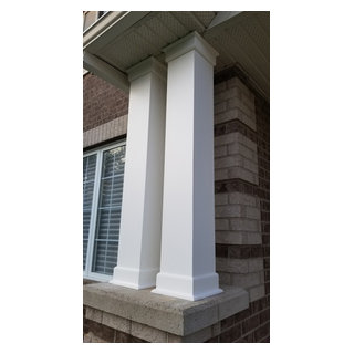 10" x 10" Plain Panel PVC Columns with Craftsman Trim - Moderne ...