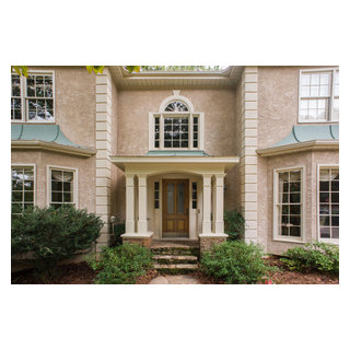 4 column portico on stucco home - Transitional - Veranda - Atlanta - by ...