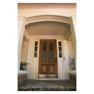 4 column portico on stucco home - Transitional - Porch - Atlanta - by ...