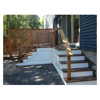 Azek deck with cable rail and cedar posts - Classique - Porche - Boise ...