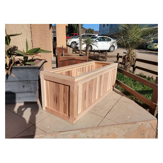 Best Redwood Solid Planter Boxes - Rustic - Veranda - San Diego - by ...