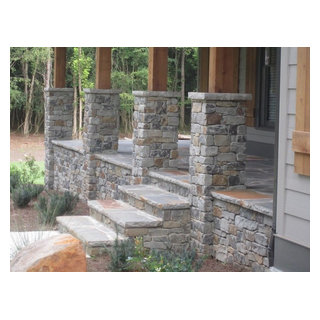Cascade Natural Stone Veneer Pillars - Rustic - Porch - Other - by ...