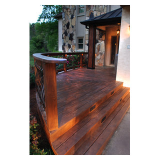 Curved Railing Front Porch - Rustic - Porch - Atlanta - by Victor Smith ...