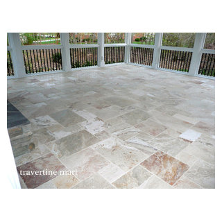 Da Vinci Travertine Tile - Traditional - Porch - Providence - by ...